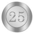 Silver effect 25th Wedding Anniversary Sticker | Zazzle