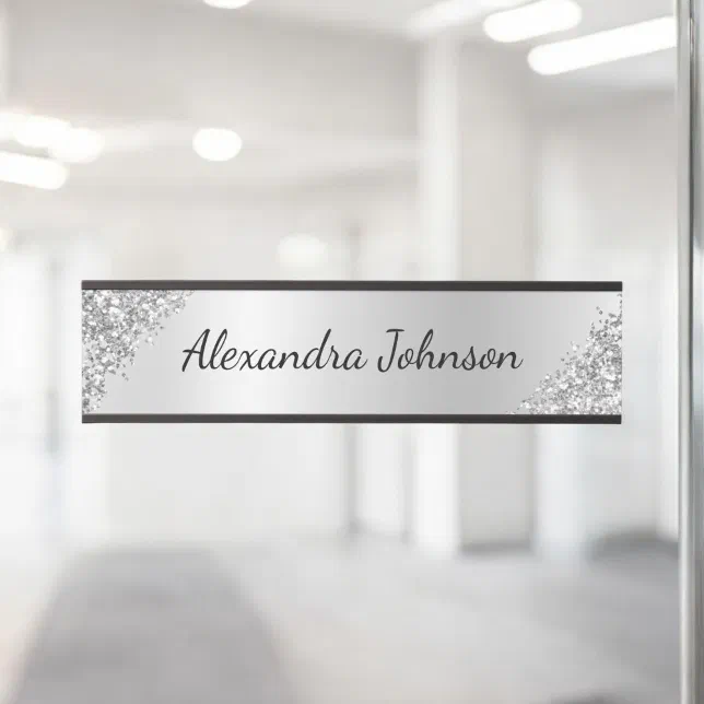 Silver Elegant Modern Professional Office Door Sign | Zazzle