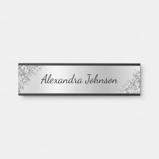 Silver Elegant Modern Professional Office Door Sign | Zazzle