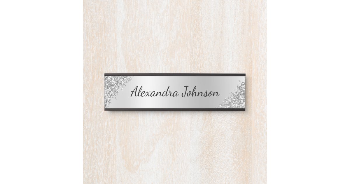 Silver Elegant Modern Professional Office Door Sign | Zazzle