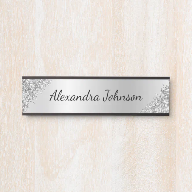 Silver Elegant Modern Professional Office Door Sign | Zazzle