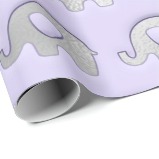 Silver Elephants Baby Shower Boy Lavender Gray Gre Wrapping Paper | Zazzle
