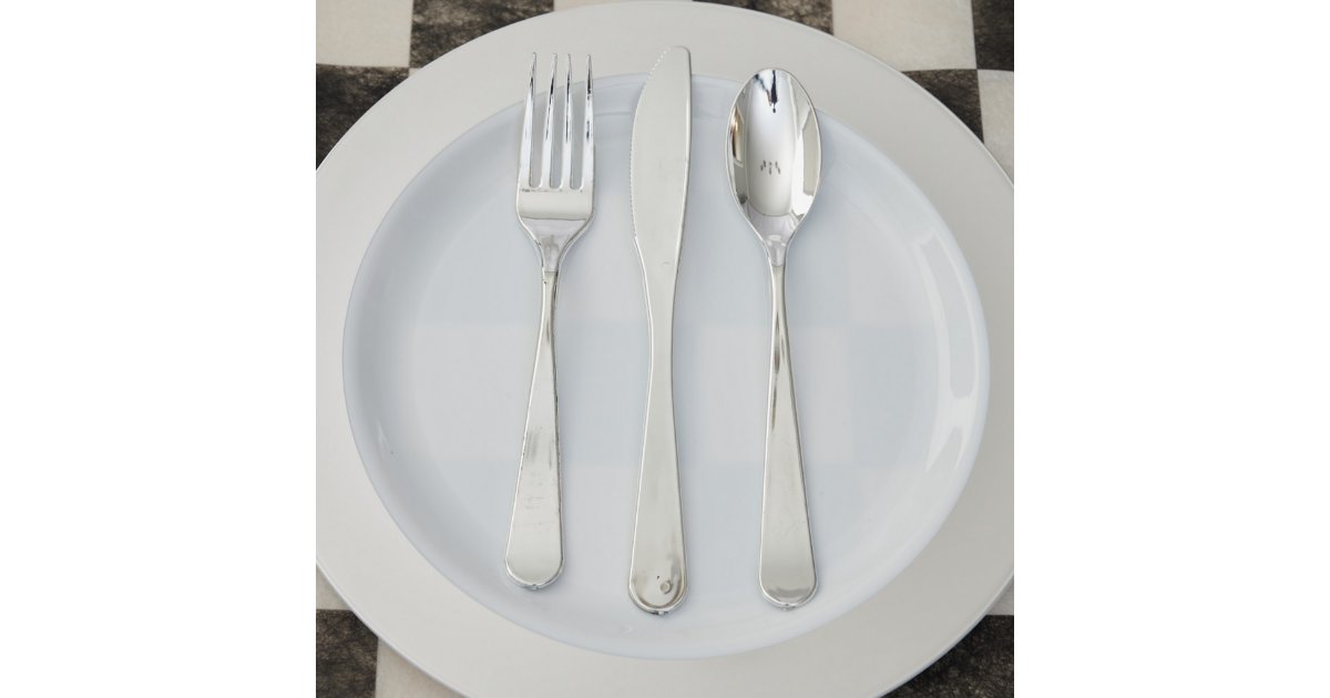 Silver Elise Metalic Plastic Cutlery | Zazzle