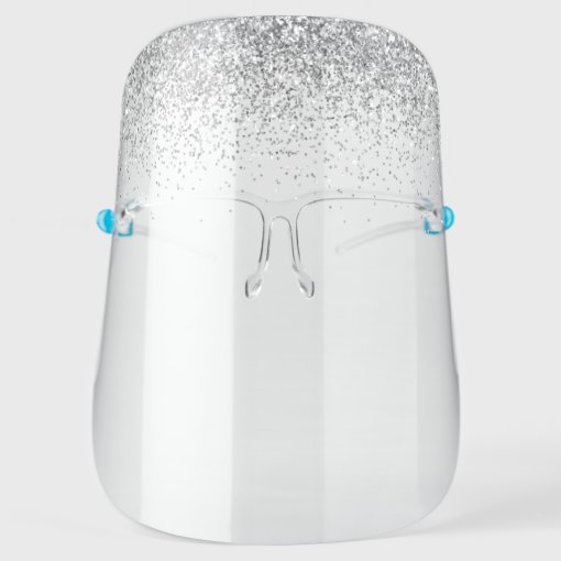 Silver Fading Waterfall Glitter Face Shield | Zazzle