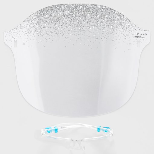 Silver Fading Waterfall Glitter Face Shield | Zazzle