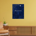 Silver Falling Stars Blue Poster | Zazzle
