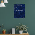 Silver Falling Stars Blue Poster | Zazzle