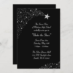 Silver Falling Stars Prom Formal Invitations | Zazzle