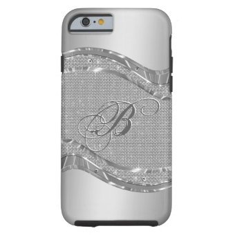 Silver Faux Metallic Look With Diamonds Pattern 2 Case-Mate iPhone Case ...