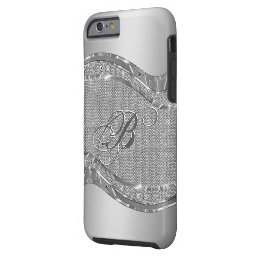 Silver Faux Metallic Look With Diamonds Pattern 2 Case-Mate iPhone Case ...