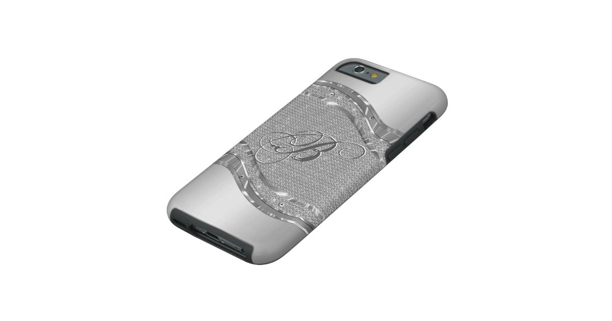 Silver Faux Metallic Look With Diamonds Pattern 2 Case-Mate iPhone Case ...
