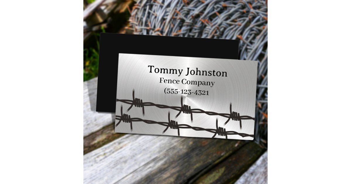 Silver fence Building Business Card | Zazzle