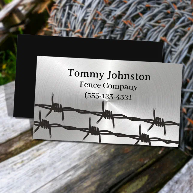 Silver fence Building Business Card | Zazzle