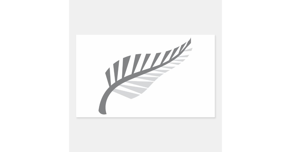 Silver Fern Awesome New Zealand image Rectangular Sticker | Zazzle