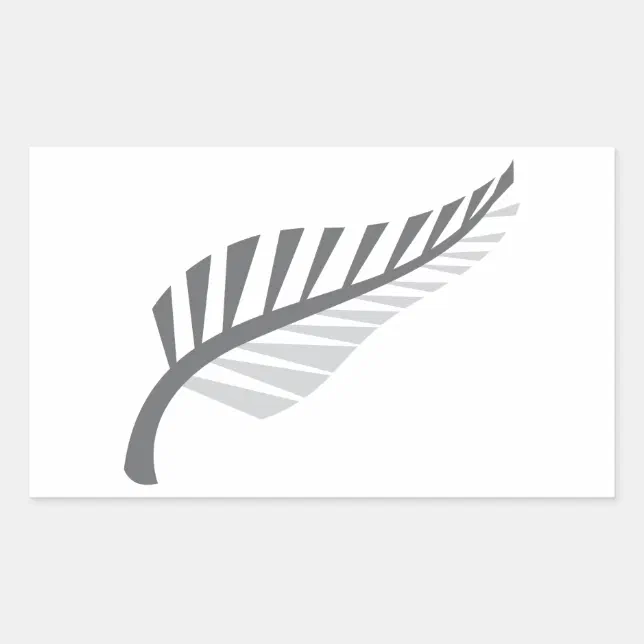 Silver Fern Awesome New Zealand image Rectangular Sticker | Zazzle