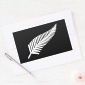 Silver Fern Flag of New Zealand Rectangular Sticker | Zazzle