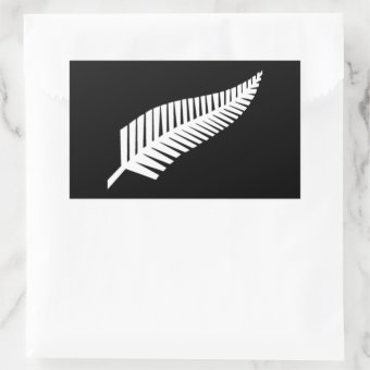 Silver Fern Flag of New Zealand Rectangular Sticker | Zazzle