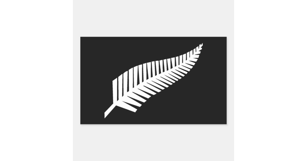 Silver Fern Flag of New Zealand Rectangular Sticker | Zazzle