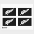 Silver Fern Flag of New Zealand Rectangular Sticker | Zazzle