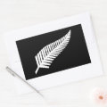 Silver Fern Flag of New Zealand Rectangular Sticker | Zazzle