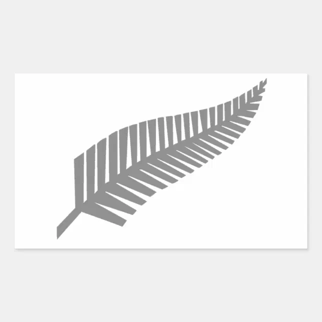Silver Fern of New Zealand Rectangular Sticker | Zazzle