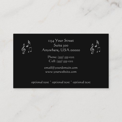 Silver Filigree Butterflies Music Notes Business Card | Zazzle