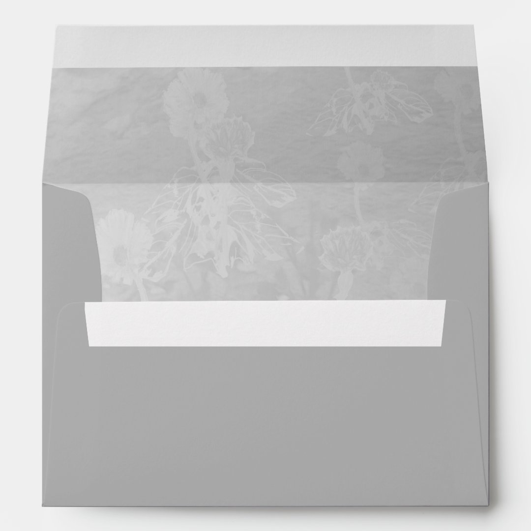Silver Floral Wedding Invitation Envelope | Zazzle