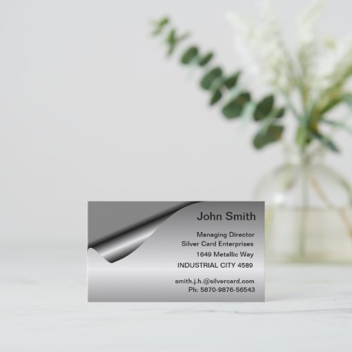 Silver Foil 2 Business Card | Zazzle