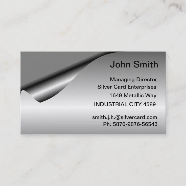 Silver Foil 2 Business Card | Zazzle