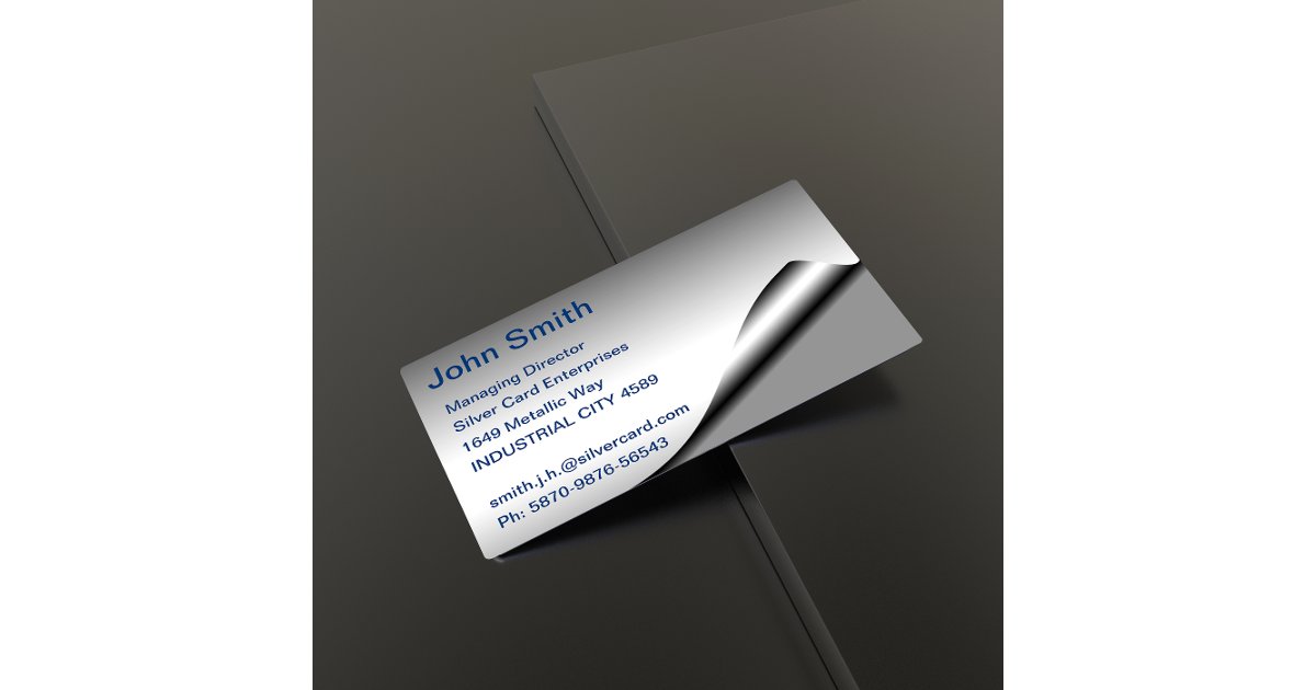 Silver Foil Business Card | Zazzle