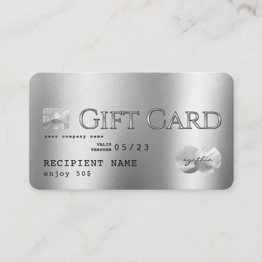 Silver foil Credit Card gift card | Zazzle.com