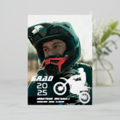 Silver Foil Dirt Bike Motocross 2 Photo Graduation Foil Invitation | Zazzle