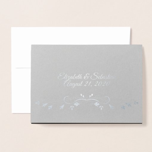 Silver Foil Elegant Script Wedding Invitation | Zazzle