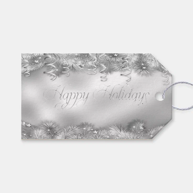 Silver Foil Look Gift Tags | Zazzle