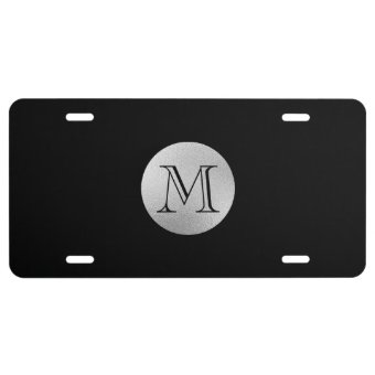 Silver Foil Monogram License Plate | Zazzle