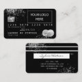 Silver Foil Splash Credit Card add your logo | Zazzle