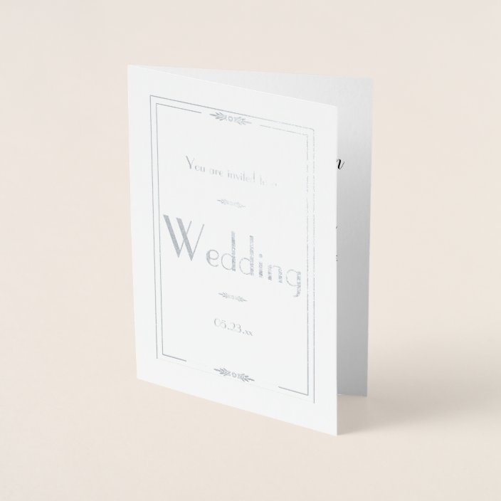 Silver Foil Wedding Invitation Card | Zazzle.com