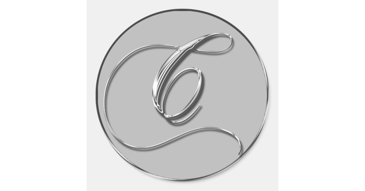 Silver Formal Wedding Monogram C Seal | Zazzle