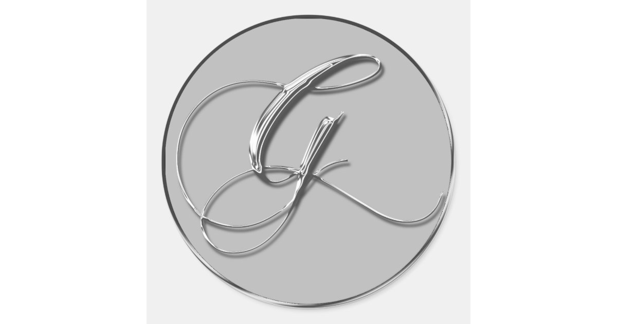 Silver Formal Wedding Monogram G Seals | Zazzle
