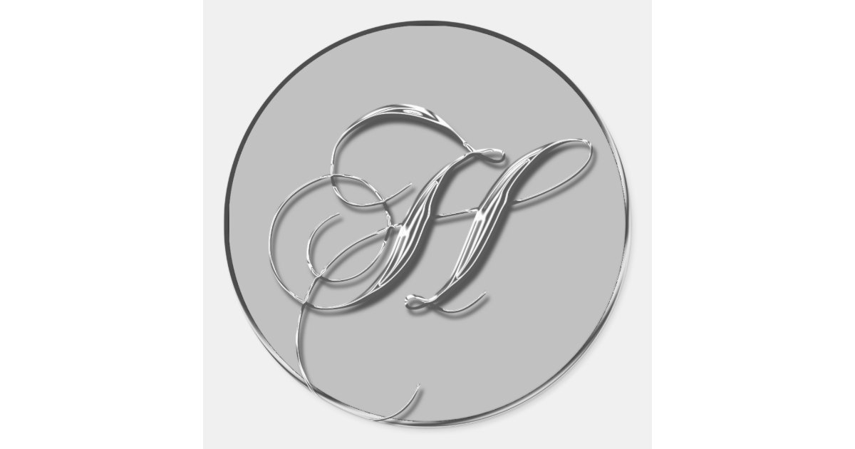 Silver Formal Wedding Monogram H Seal | Zazzle