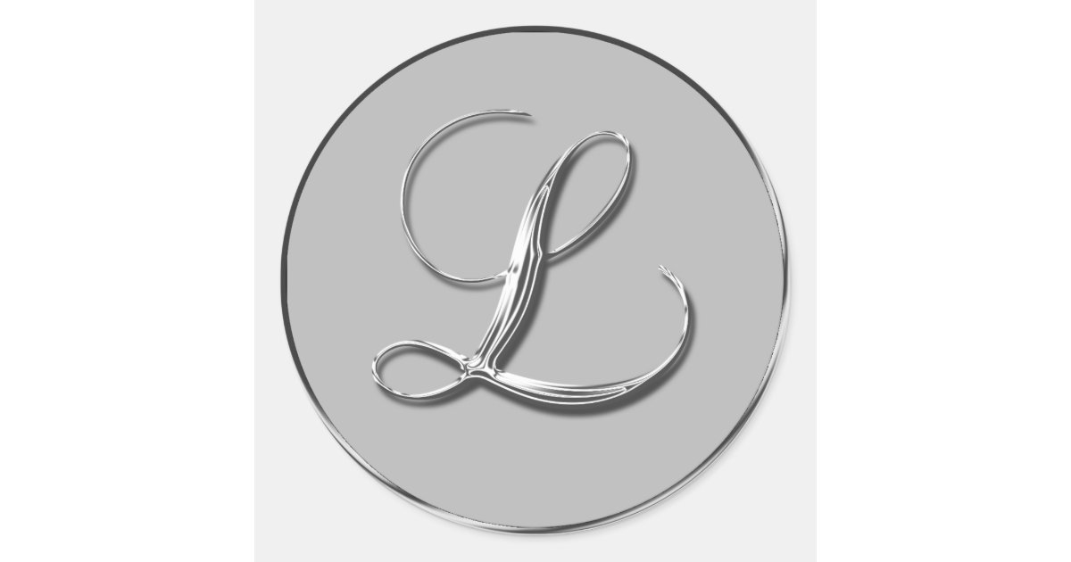 Silver Formal Wedding Monogram L Seal RSVP Invite | Zazzle