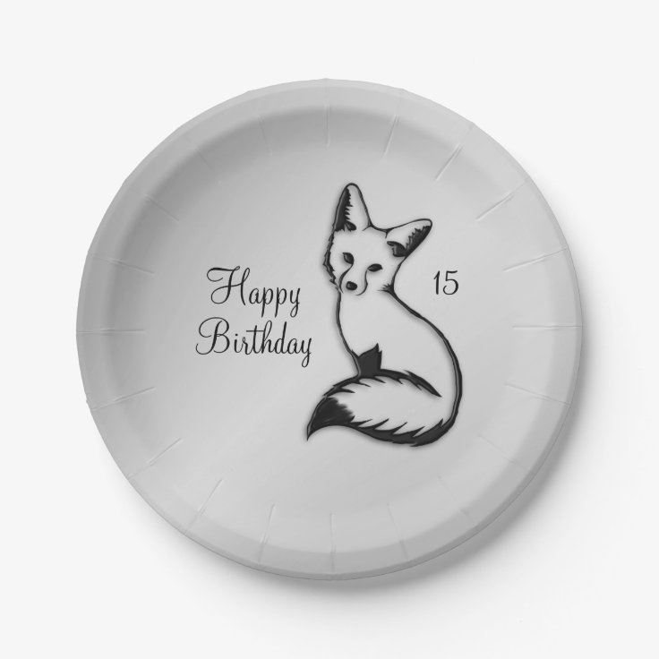 Silver Fox Birthday Plates | Zazzle