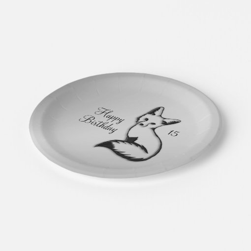 Silver Fox Birthday Plates | Zazzle