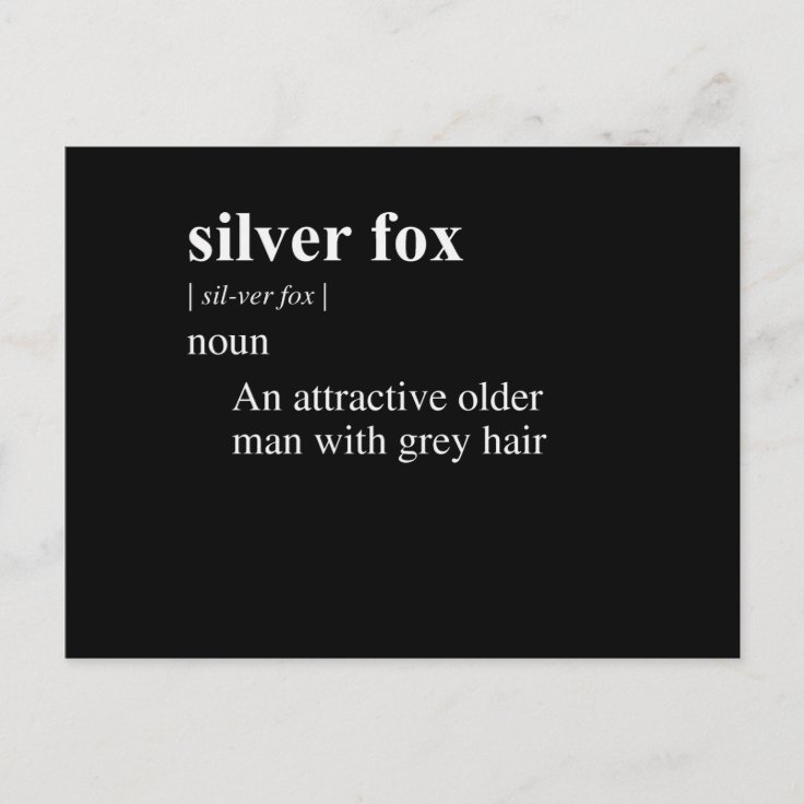 SILVER FOX DEFINITION POSTCARD | Zazzle