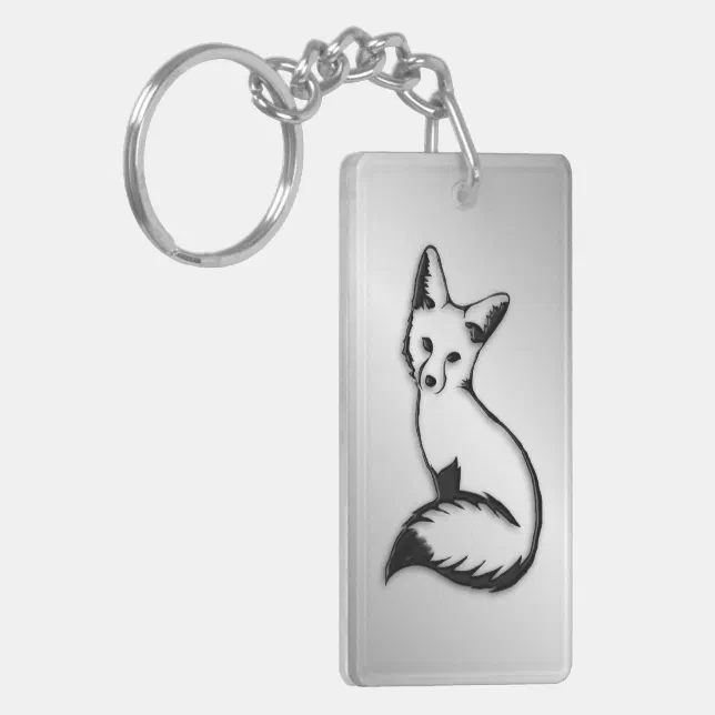 Silver Fox Keychain | Zazzle