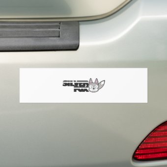 Silver fox logo bumper sticker | Zazzle