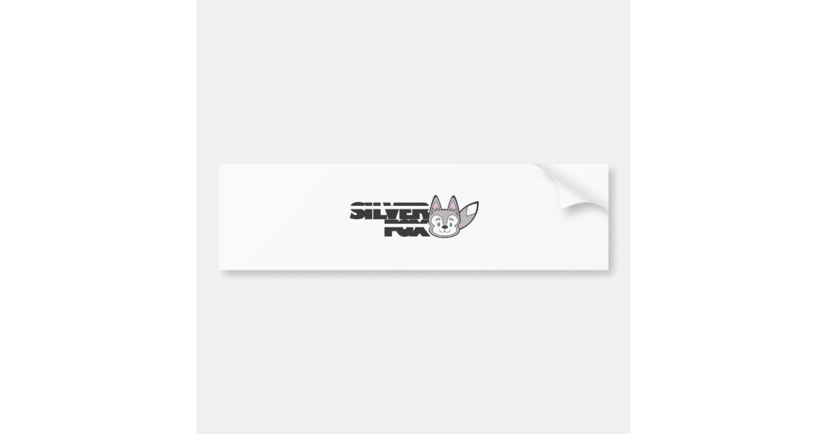 Silver fox logo bumper sticker | Zazzle
