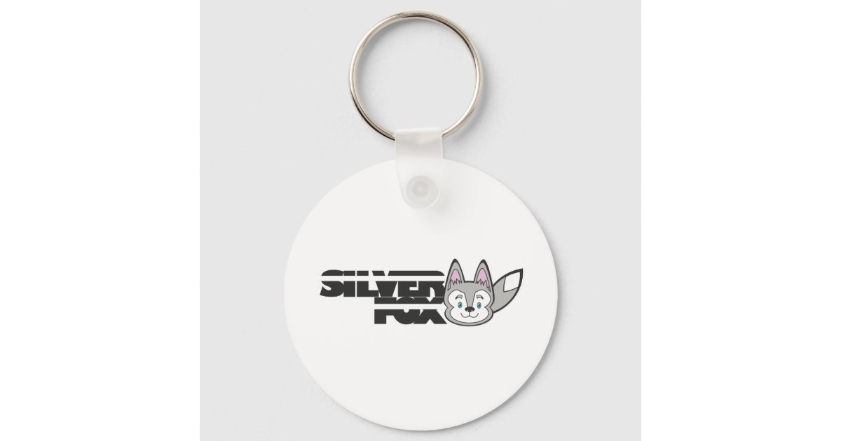 Silver fox logo keychain | Zazzle