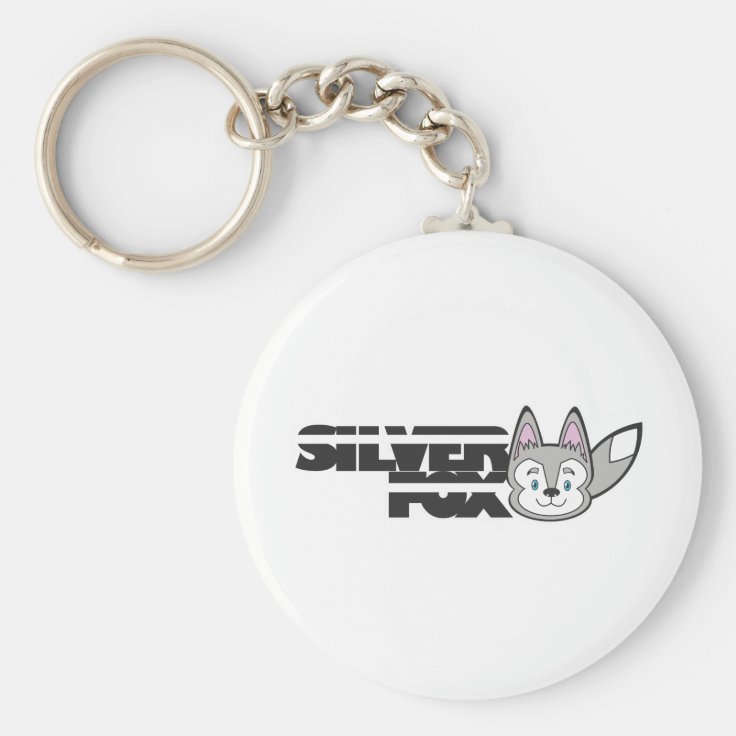 Silver fox logo keychain | Zazzle