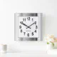 Silver Frame and Black Numbers Square Wall Clock | Zazzle